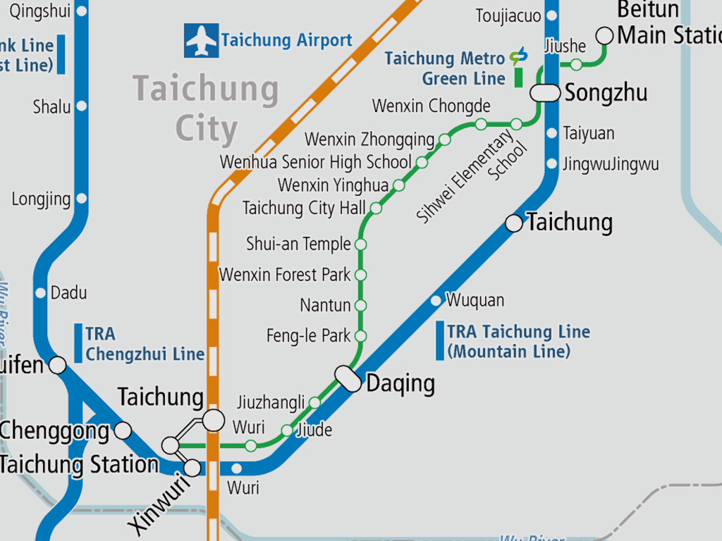 Newly opened the Metro Green Line, the first urban railway in Taichung ...
